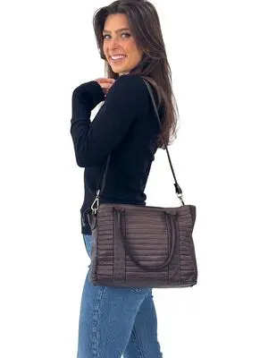 BOLSA NOVA Milan Italian Leather Tote - Mushroom