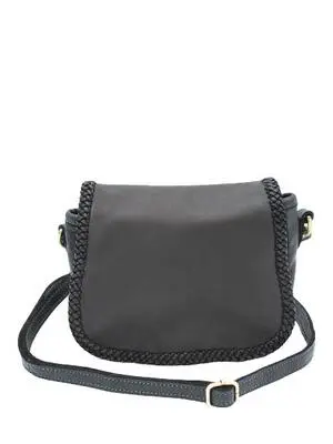 BOLSA NOVA Bolsa Nova Naples Saddle Bag With Braided Detail Black