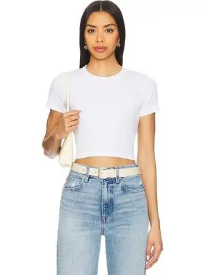 LESET Kelly Crop Slim Fit Tee - White