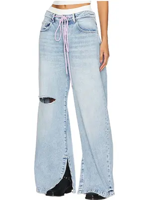 ICON DENIM LA Gracy Wide Leg Jeans - Denim Light