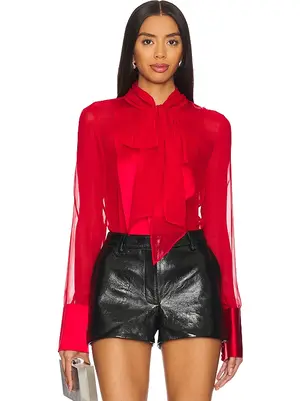 Retrofete Suri Silk Blouse - Red