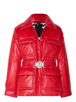 Perfect Moment Jade Belted Quilted Ski Jacket - Red