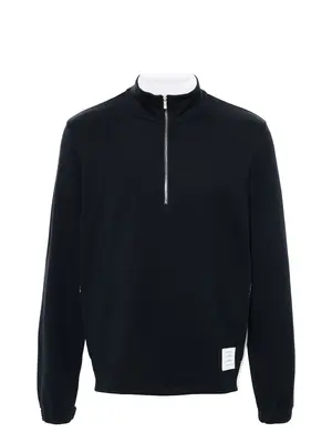 Thom Browne Funnel-neck Cotton Sweatshirt - Blue