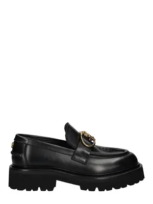 Roberto Cavalli Logo-plaque Loafers - Black