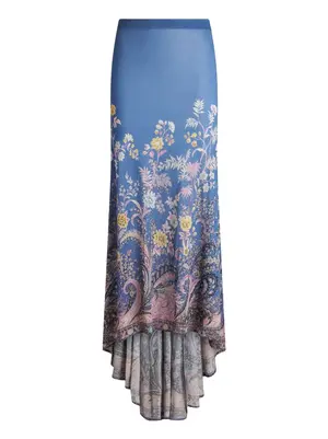 Etro Floral-print Maxi Skirt - Blue