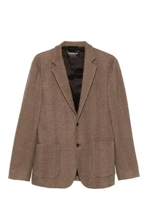 DONDUP Herringbone-pattern Blazer - Brown
