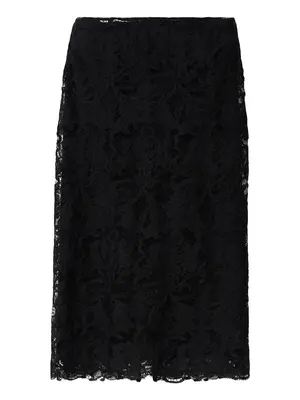 Fabiana Filippi Macramé Lace Mid-calf Skirt - Black