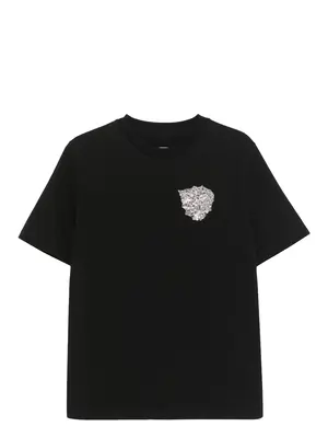 JIL SANDER Leaf-appliqué T-shirt - Black