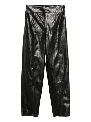 Federica Tosi Tapered Faux Leather Trousers - Black
