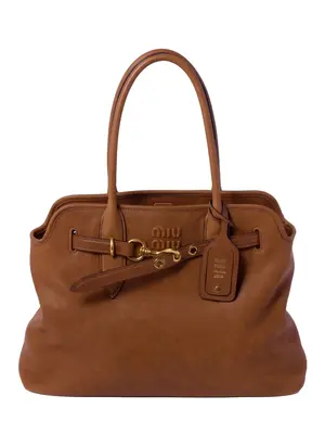 Miu Miu Aventure Nappa Leather Bag - Brown