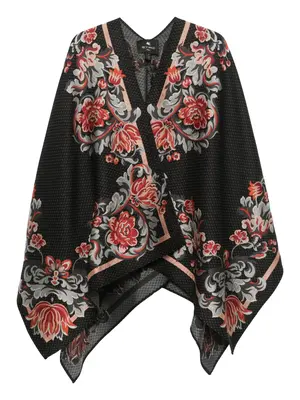 Etro Floral-embroidered Cape - Black