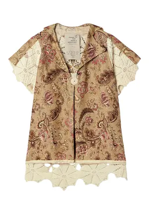 Thank You Have A Good Day Mariah Paneled Shirt - Brown