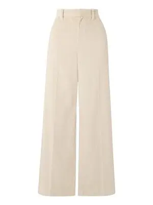 Brunello Cucinelli Cotton-corduroy Wide-leg Pants - Neutrals