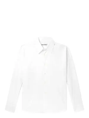 Our Legacy Beyond Logo-embroidered Tencel™ Lyocell And Cotton-blend Poplin Shirt - White