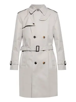 Burberry Double-breasted Belted Trench Coat - Grey