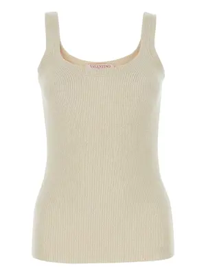 Valentino Garavani Ribbed Tank Top - Neutrals