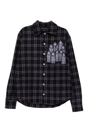 WHO DECIDES WAR Logo Patch Long-sleeves Shirt - Blue