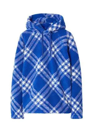 Burberry Plaid Fleece Hoodie - Blue/white