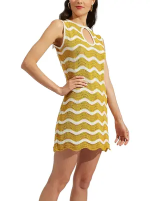 La DoubleJ Wavy Mini Dress - Avorio / Giallo Ivory