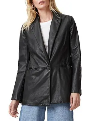 ALLSAINTS Deri Leather Blazer - Black