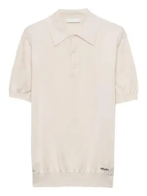 Prada Silk Polo Shirt - Neutrals
