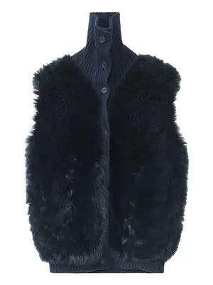 Fabiana Filippi Shearling Panelled Vest - Blue