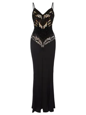 TEMPERLEY LONDON Atlas Strappy Maxi Dress - Black