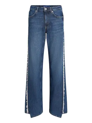 Karl Lagerfeld Fringed Straight-leg Jeans - Blue