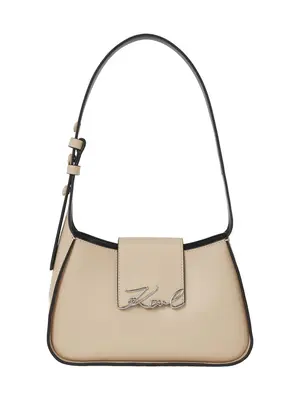 Karl Lagerfeld Small Signature Shoulder Bag - Neutrals