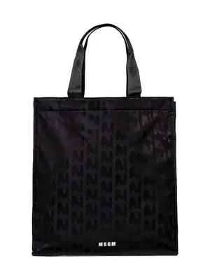 MSGM Logo-jacquard Tote Bag - Black