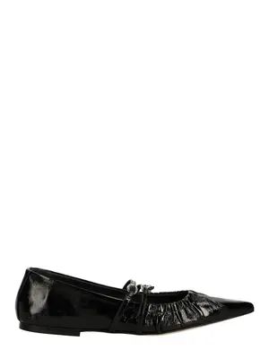 MSGM Ruched Ballerina Flats - Black