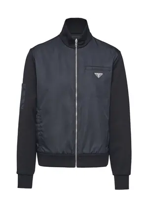 Prada Re-nylon Zip-up Sweatshirt - Black
