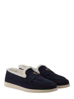 Prada Suede Loafers - Navy