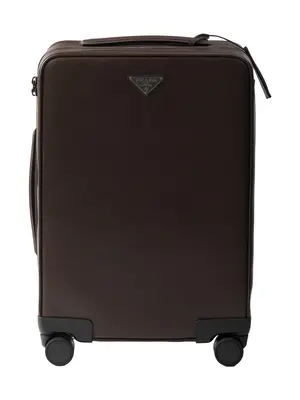 Prada Saffiano Leather Trolley - Coffee