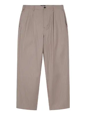 StÜssy Striped Volume Pleated Trouser - Brown