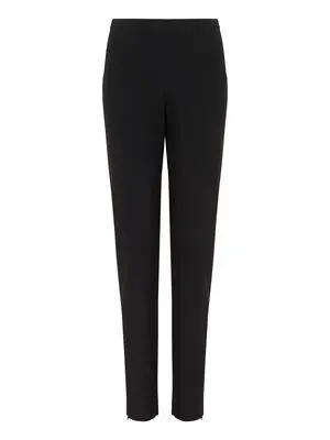 Giorgio Armani Wool Crepe Trousers - Black
