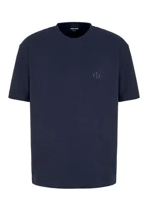 Giorgio Armani Cashmere And Cotton Interlock Crew-neck T-shirt - Blue