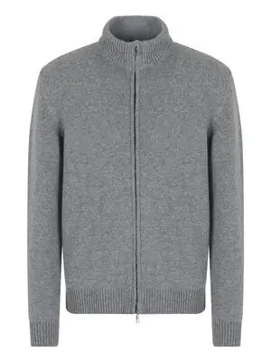 Giorgio Armani Cashmere Zip-up Cardigan - Grey
