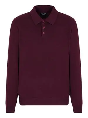 GIORGIO ARMANI Long-sleeved Cashmere Polo Shirt