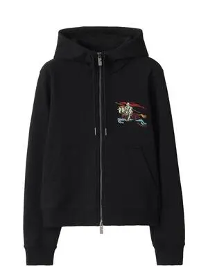 Burberry Ekd Cotton Zip Hoodie - Black
