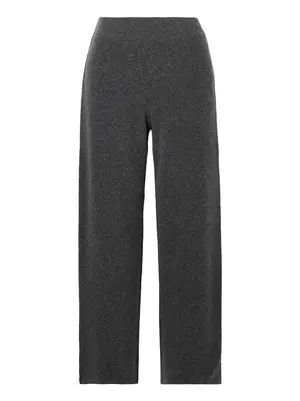 Falke Cropped Wool Straight-leg Pants - Gray