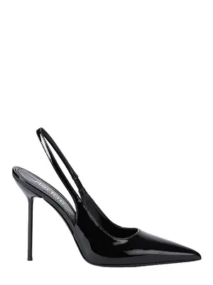 Paris Texas Lidia Sling-back Pointed-toe Leather Heels - Black