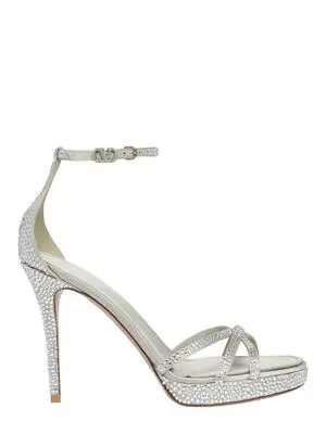 Valentino Garavani Valentino Garavani Crystal Glam Platform Sandals Crystal/grigio Perla