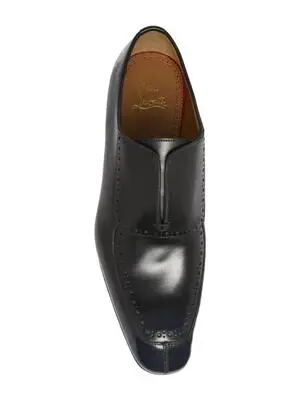 CHRISTIAN LOUBOUTIN Lafitte Spike Leather Oxfords - Navy/black