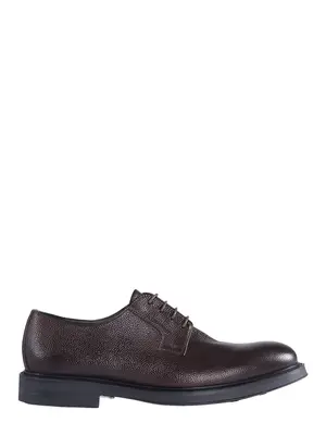 PAUL STUART Michael Pebbled Leather Derby Shoes - Brown