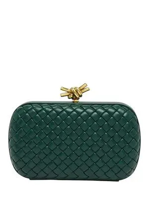 Bottega Veneta Knot Chain Bag Emerald Green-brass