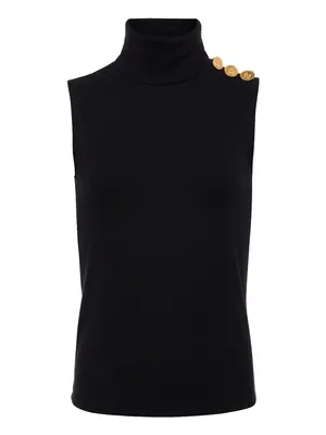 L'Agence L'Agence Ceci Sleeveless Turtleneck Top Black