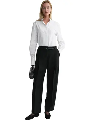 TOTEME Pleated Straight Trousers - Black