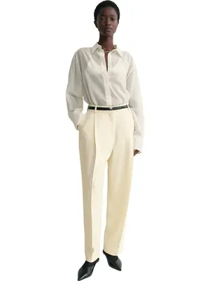 TOTEME Pleated Straight Trousers - Butter