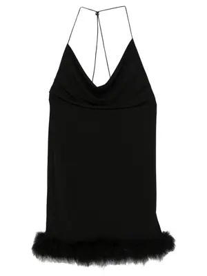 Coperni Boa Mini Dress - Black